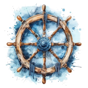 10 PNG Nautical Wheel Clipart, Ship Wheel Clipart, Helm, Digital ...
