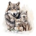 10 Wolf Family Christmas Clipart, Christmas Wolf, Printable Watercolor ...