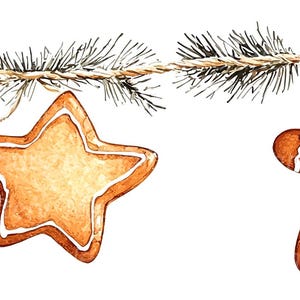 14 Christmas Garland Clipart, Seamless Border, Printable Watercolor ...