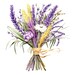 12 Lavender Bouquet Clipart, Lavender Print, Printable Watercolor ...
