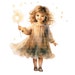 13 Girl Twinkle Clipart, Little Girl and Stars, Printable Watercolor ...