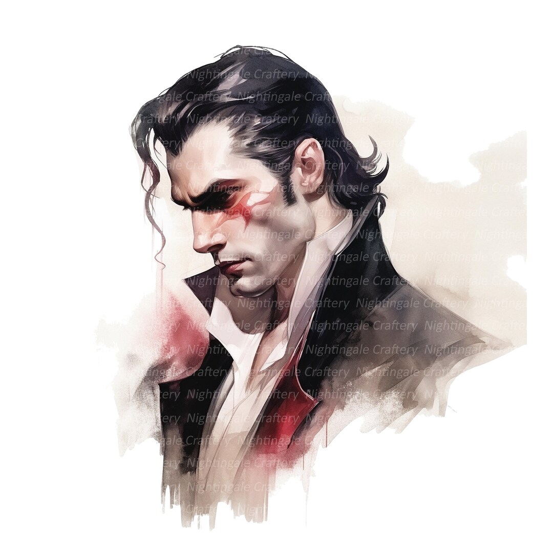 14 Vampire Clipart, Dracula Clipart, Printable Watercolor Clipart, High ...