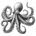 8 Octopus Clipart, Octopus Ink, Black White, Printable Watercolor ...