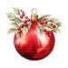 12 Red Bauble Clipart, Christmas Bauble Clipart, Printable Watercolor ...