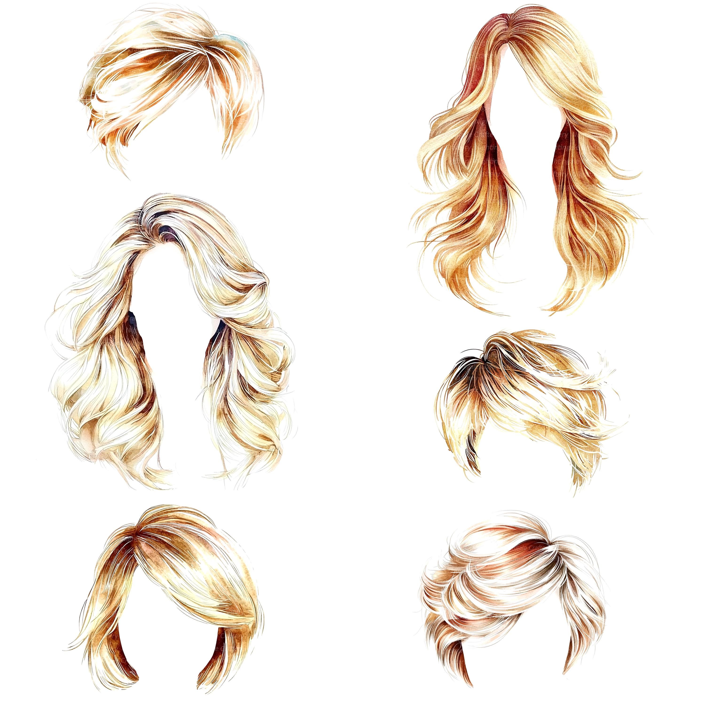 30 PNG Woman Hair Clipart, Hairstyles Clipart, Hair Style, Printable ...