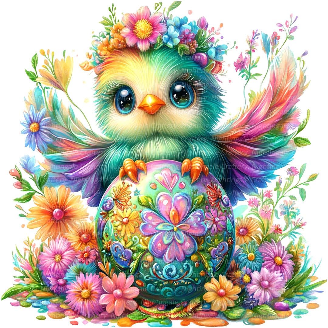 11 Easter Chick and Egg Clipart, Easter Clipart, Printable Illustration ...