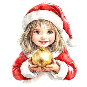 10 Christmas Little Girl Clipart, Snow White, Printable Watercolor ...