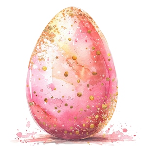 10 Golden Easter Egg Clipart, Easter Clipart, Printable Watercolor ...