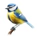 8 Blue Tit Bird Clipart, Eurasian Blue Tit, Printable Watercolor ...