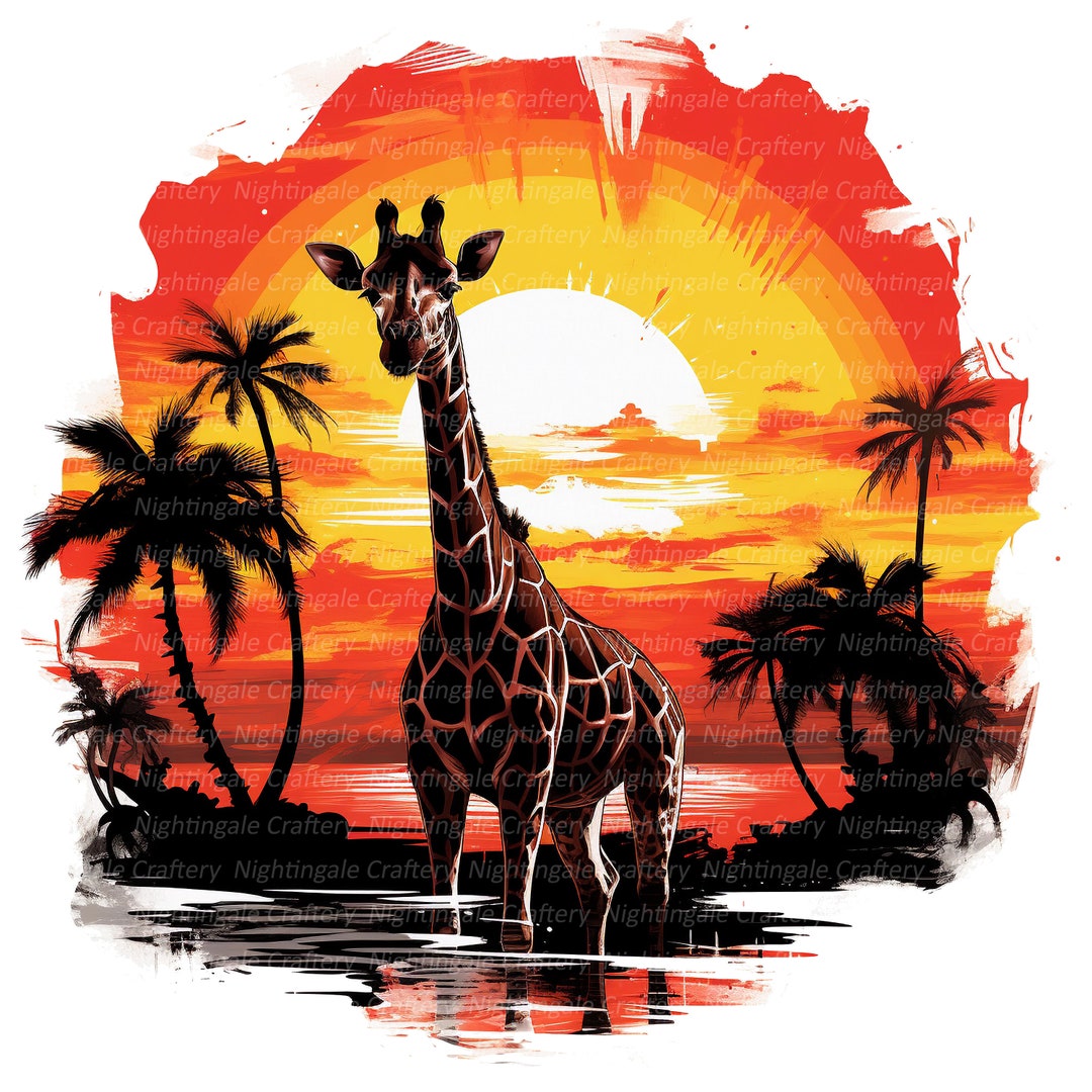 12 Giraffe Clipart, Safari Giraffe Clipart, Printable Watercolor ...