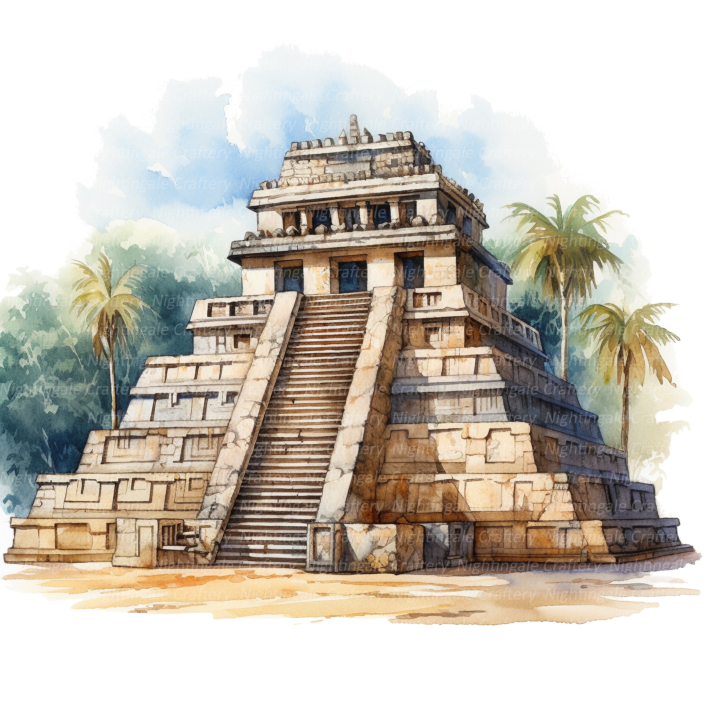 Dibujo De Templo Azteca