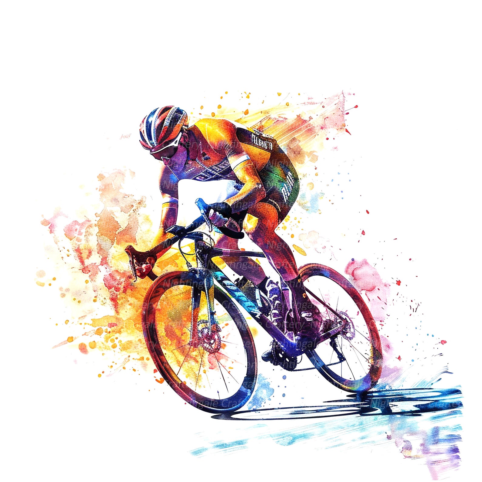 9 Cycling Clipart, Road Cycling Print, Cycling Sport, Printable ...