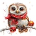 9 Christmas Owl Clipart Set 2, Christmas Card, Printable Watercolor ...