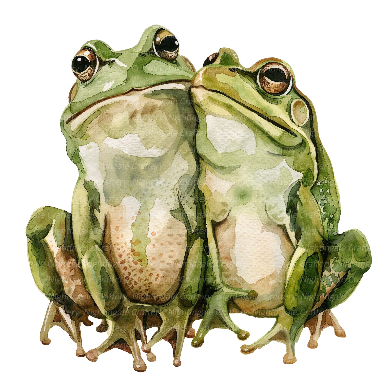 8 Frogs Friends Clipart, Frogs Hugging Clipart, Printable Watercolor ...