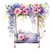 10 Floral Swing Clipart, Flower Swing, Printable Watercolor Clipart ...