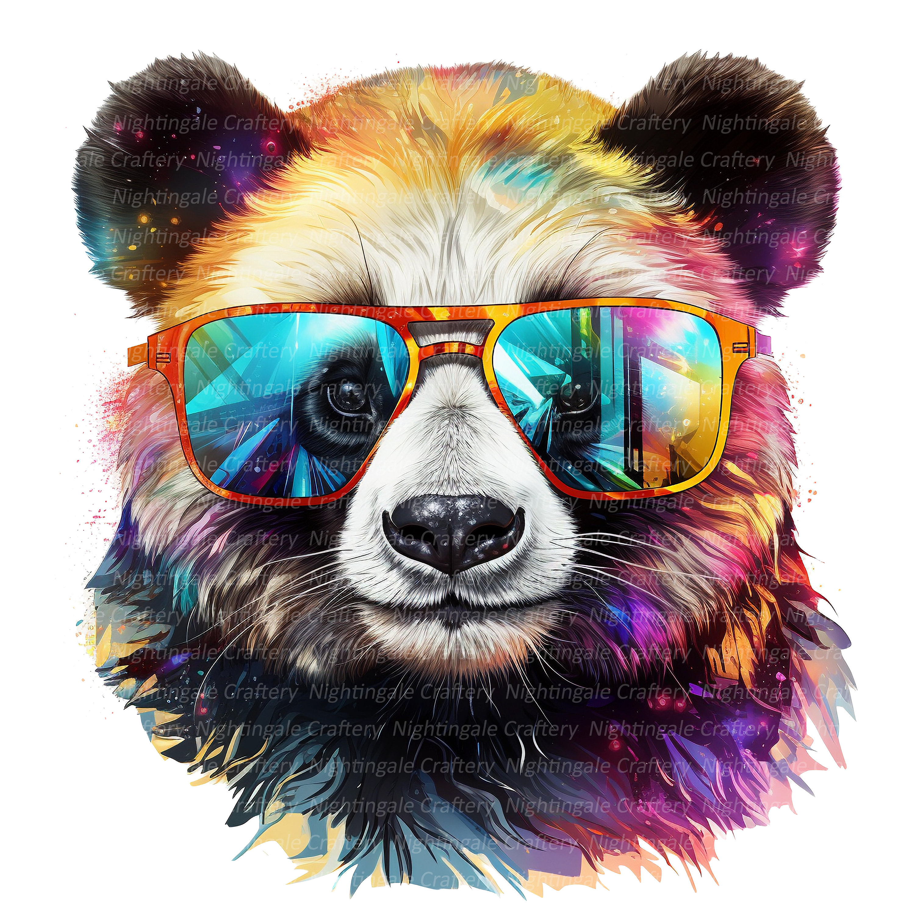 10 Cool Panda Disco Panda Clipart Panda Bear Printable - Etsy