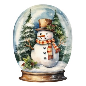 12 Snowman Christmas Snow Globe Clipart, Christmas Snowglobe, Christmas ...