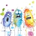 12 Cartoon Bacteria Clipart, Virus Clipart, Printable Watercolor ...