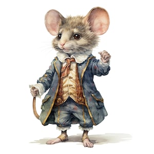 16 Victorian Vintage Mouse Clipart, Mice Clipart, Printable Watercolor ...