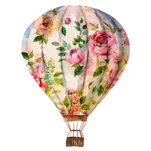 12 Hot Air Balloon Clipart, Floral Vintage Balloon, Printable ...