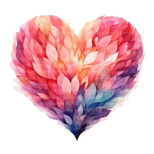 12 Abstract Heart Clipart, Digital Clipart, Watercolor Clipart ...