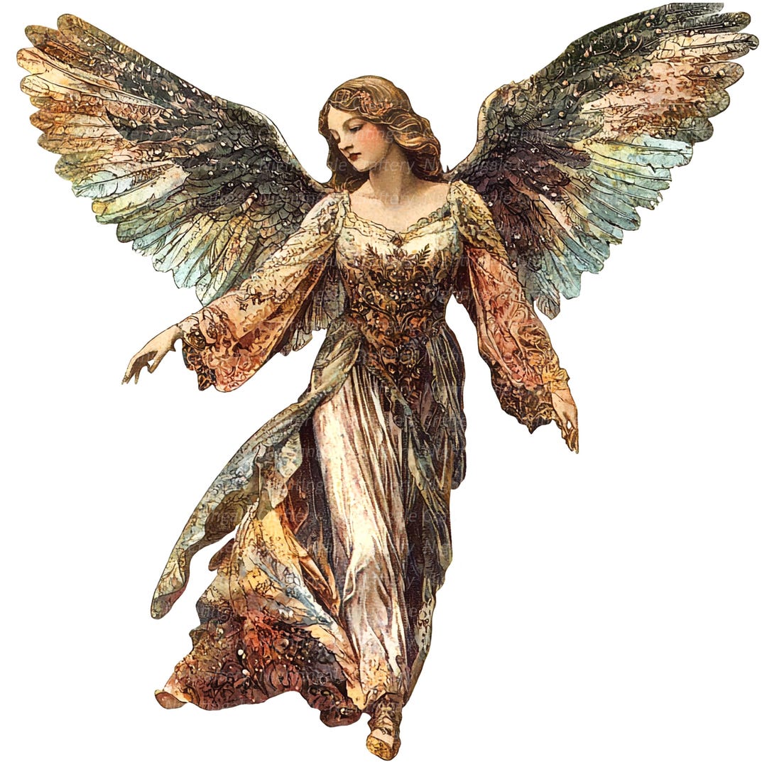 12 Printable Woman Angel Ephemera, Decoupage, Scrapbooking, Paper Craft ...