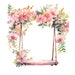 10 Floral Swing Clipart, Flower Swing, Printable Watercolor Clipart ...