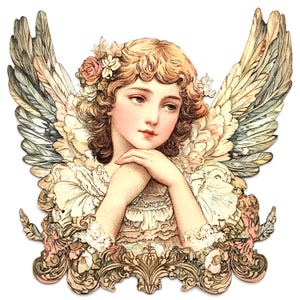 19 Religious Cupid Angel Clipart, Ephemera, Fussy Cut, Digital Clipart ...