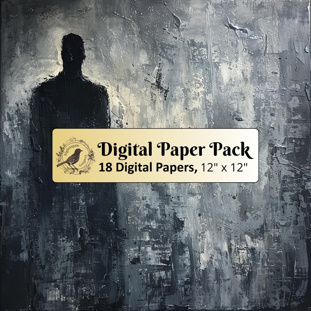 18 Misty Ghost Theme Background Papers, 12 X 12 Digital Paper Pack ...
