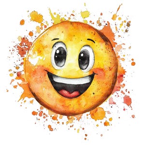 20 Emoji Emoticons Clipart, Smiley Clipart, Digital Clipart, Watercolor ...