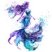 10 Purple Mermaid Clipart, Cartoon Mermaid, Printable Watercolor ...