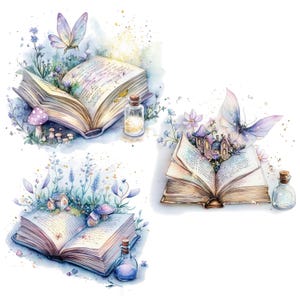 14 Enchanted Storybook, Magical Fairy Book Clipart, Printable ...