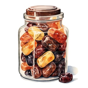 14 Jar With Candies Clipart, Candy Clipart, Printable Watercolor ...