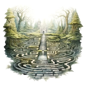 10 Labyrinth Clipart, Antique Labyrinth, Fairy Labyrinth, Printable ...