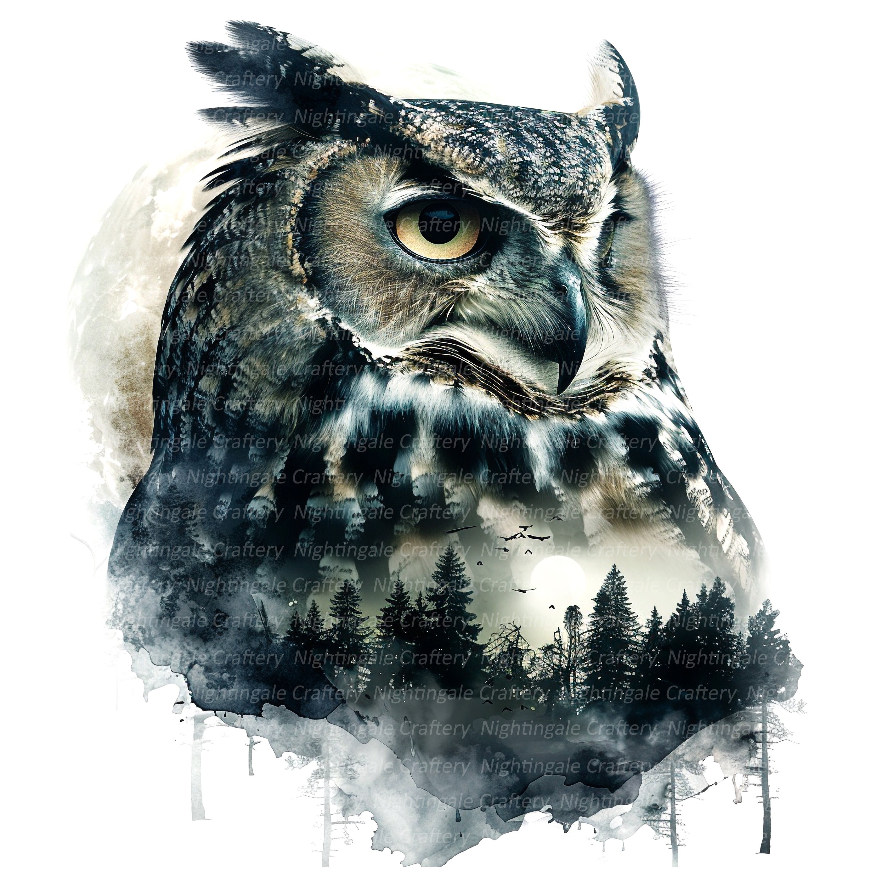 11 Owl Wall Art, Owl Photo, Moonlight, Printable Wall Art, High Quality ...