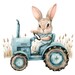 10 Bunny With Tractor Clipart, Bunny Farmer, Printable Watercolor ...