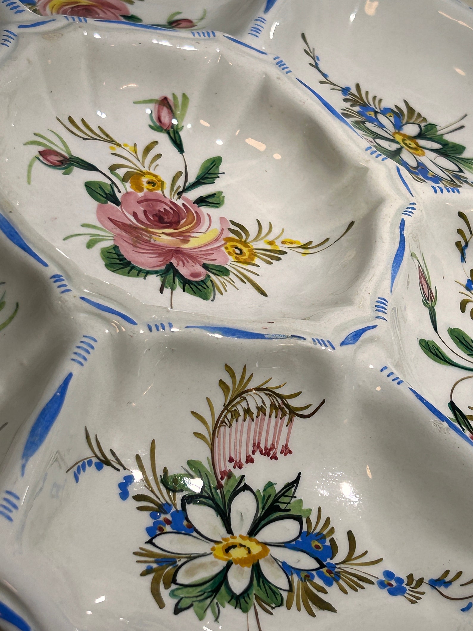 Vintage Italian Pottery Floral Divided Dish Platter - Etsy