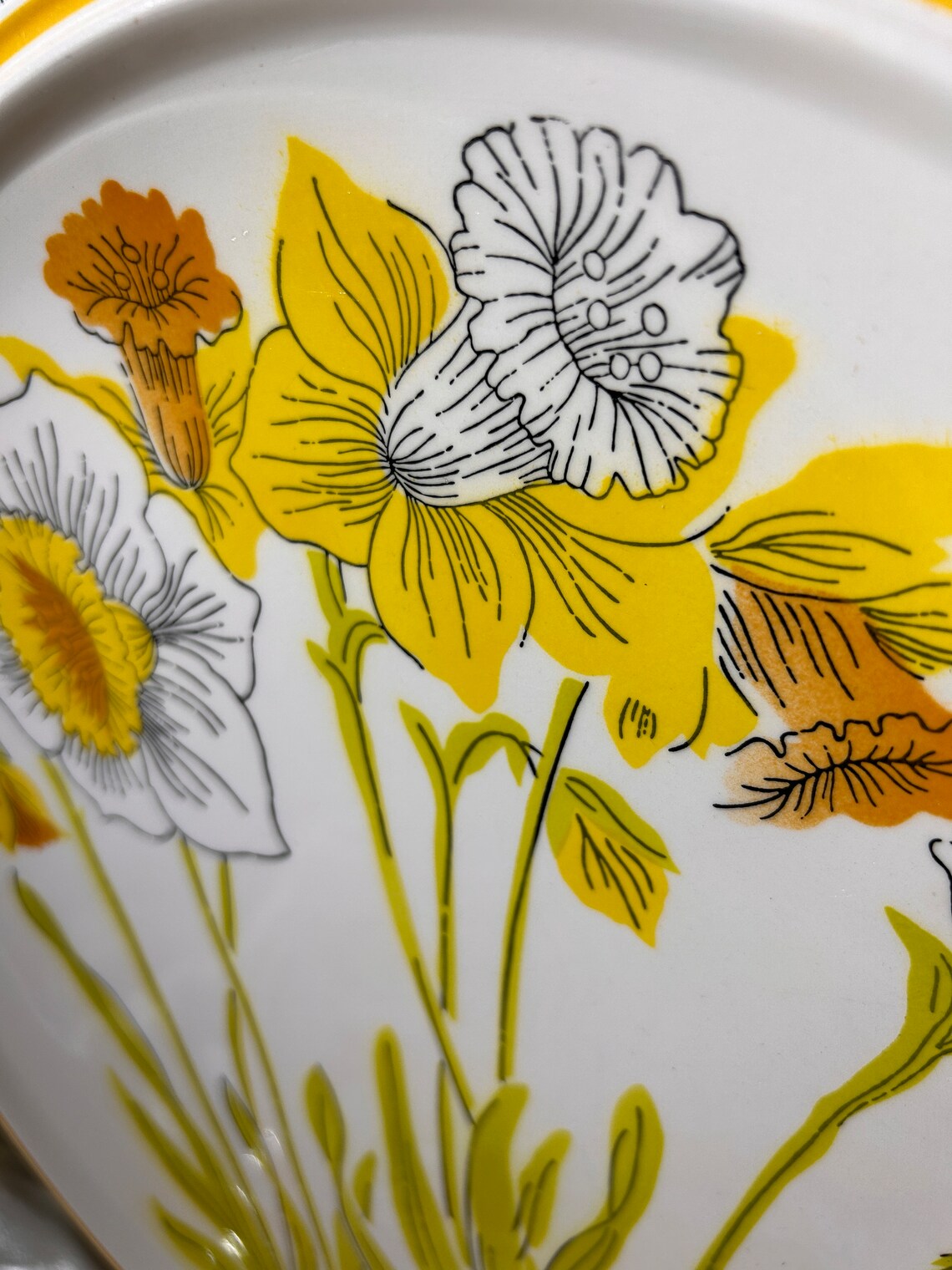 Mikasa Premiere Colorama Spring Buds Platter Yellow Flowers VTG 1970s ...