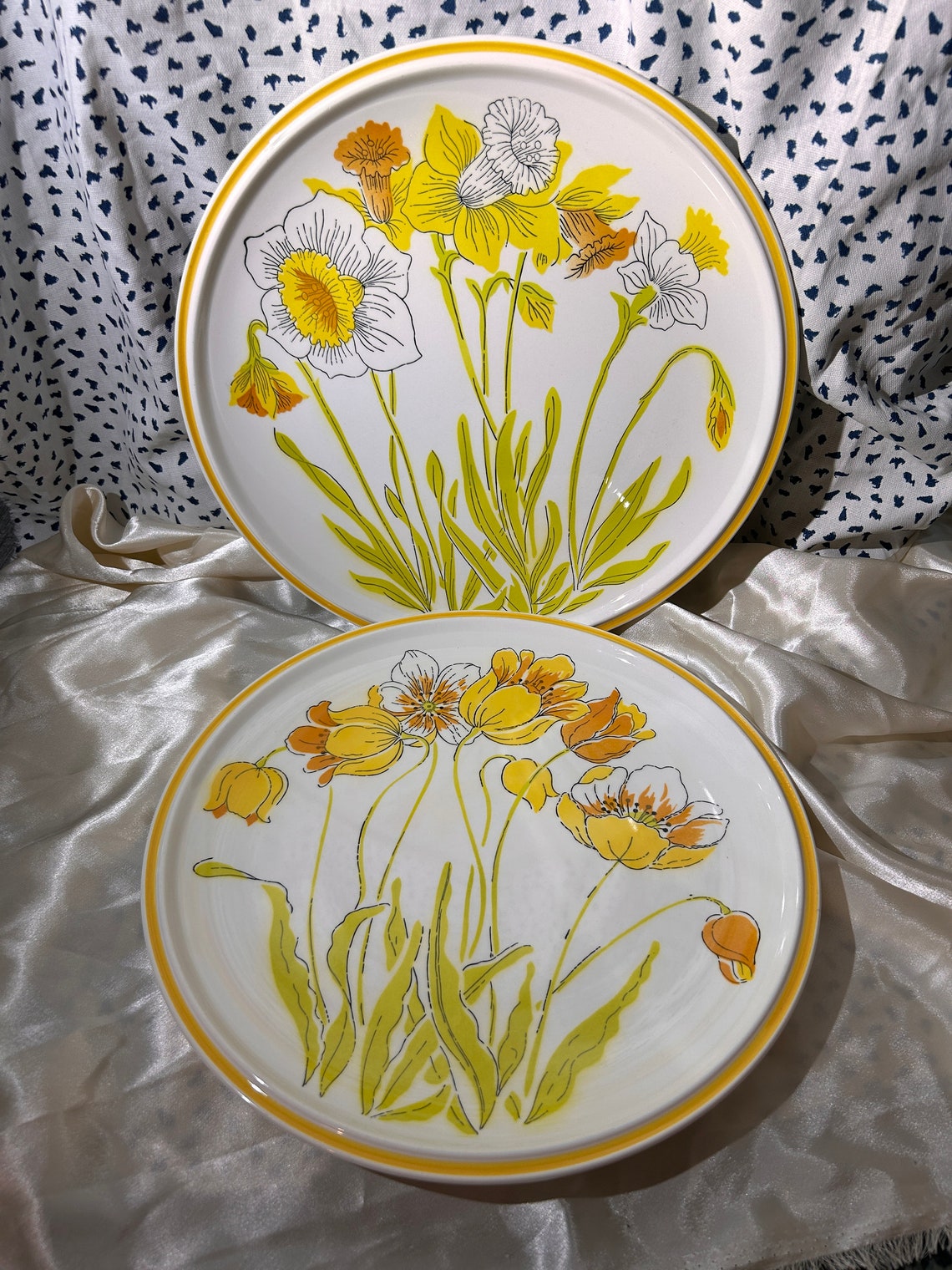 Mikasa Premiere Colorama Spring Buds Platter Yellow Flowers VTG 1970s ...