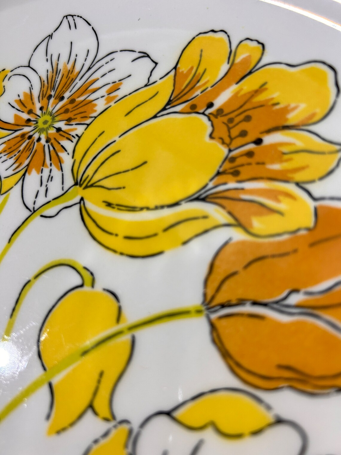 Mikasa Premiere Colorama Spring Buds Platter Yellow Flowers VTG 1970’s ...
