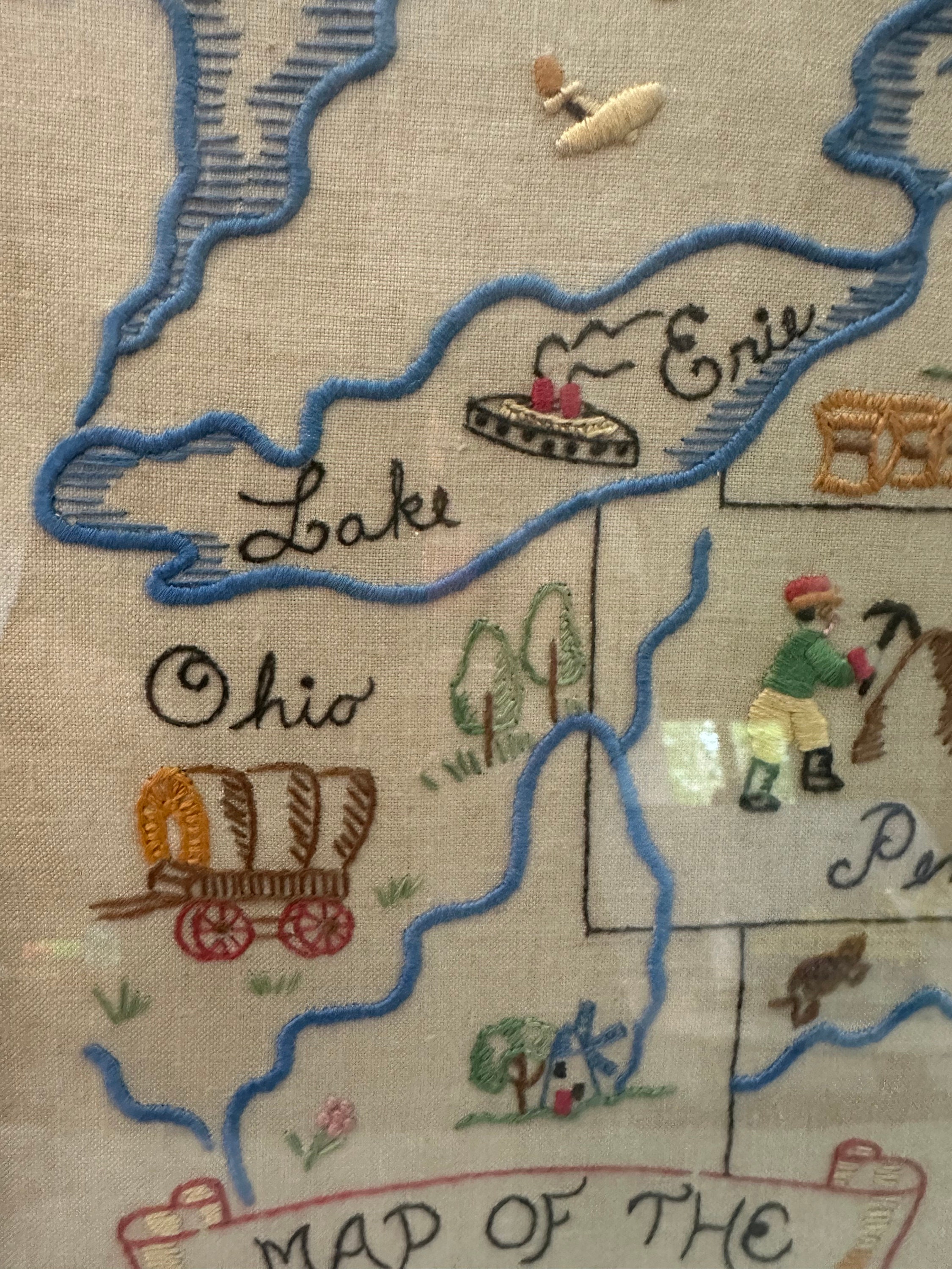 Vintage Needlepoint Map. East Coast - Etsy