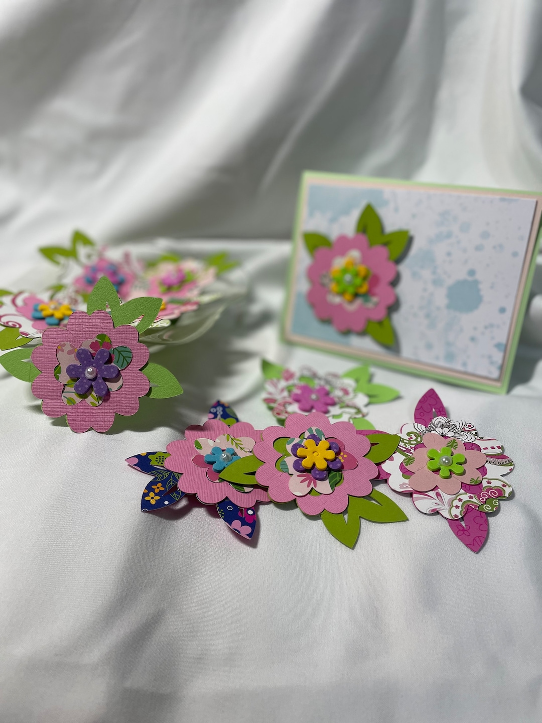 Handmade Paper Flower Embellishments - Scrapbooking, Card Making ...