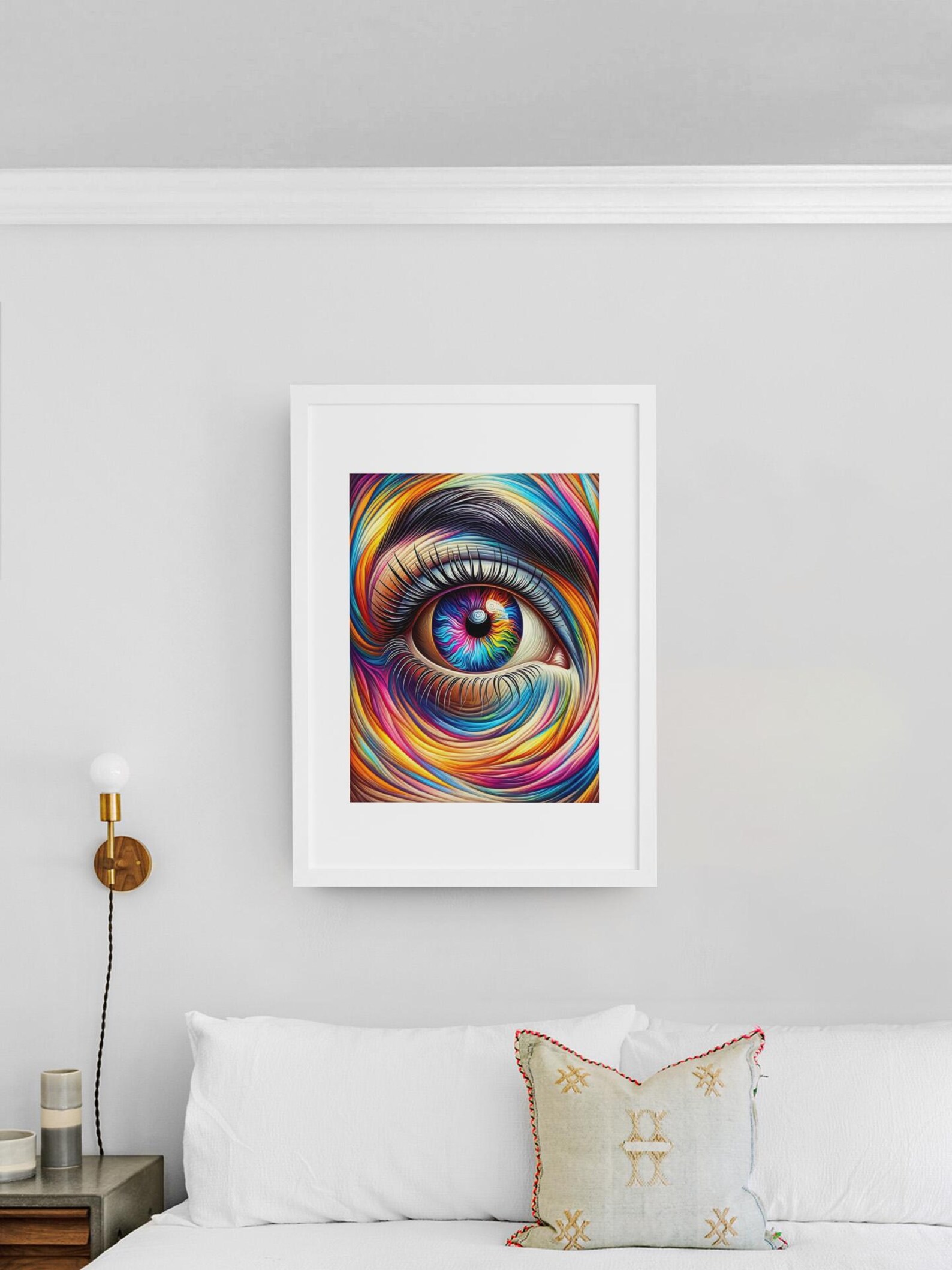 Psychedelic Eye Digital Wall Art Print | Trippy Visionary Digital ...