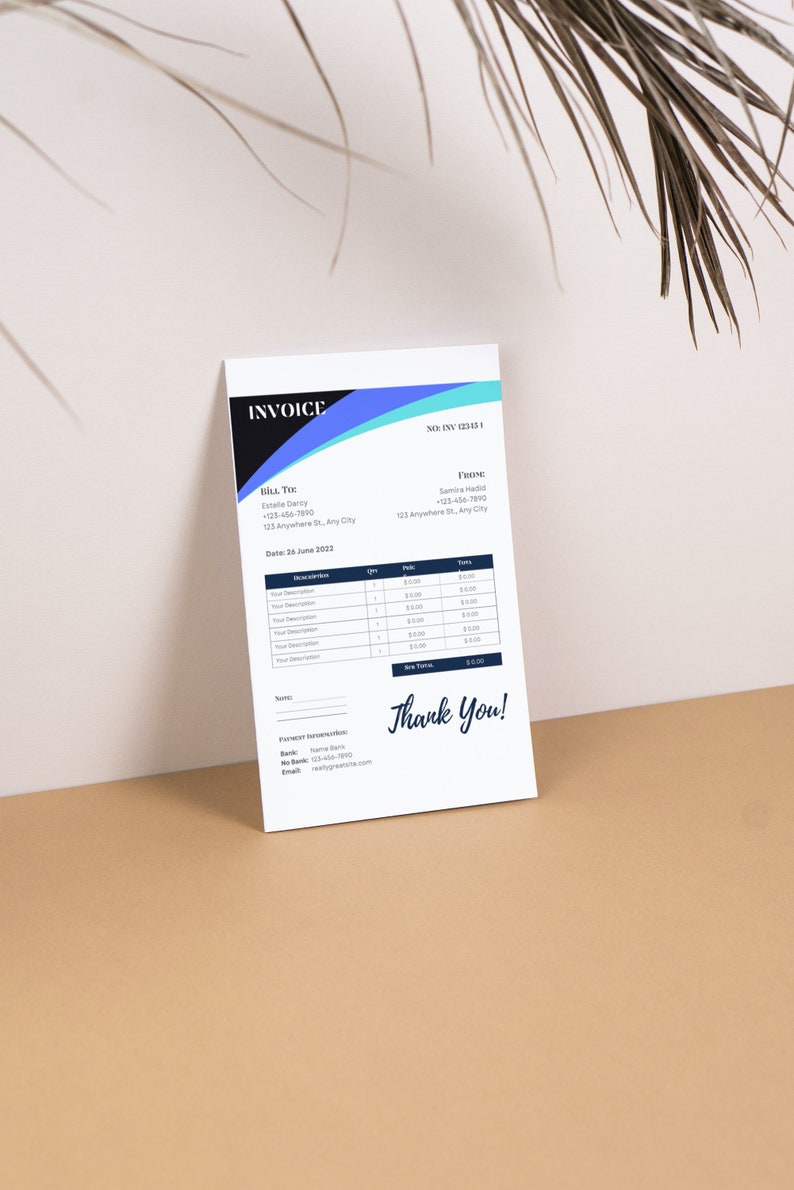 Digital Editable Invoice, Edit in Canva, Business Editable Invoice ...