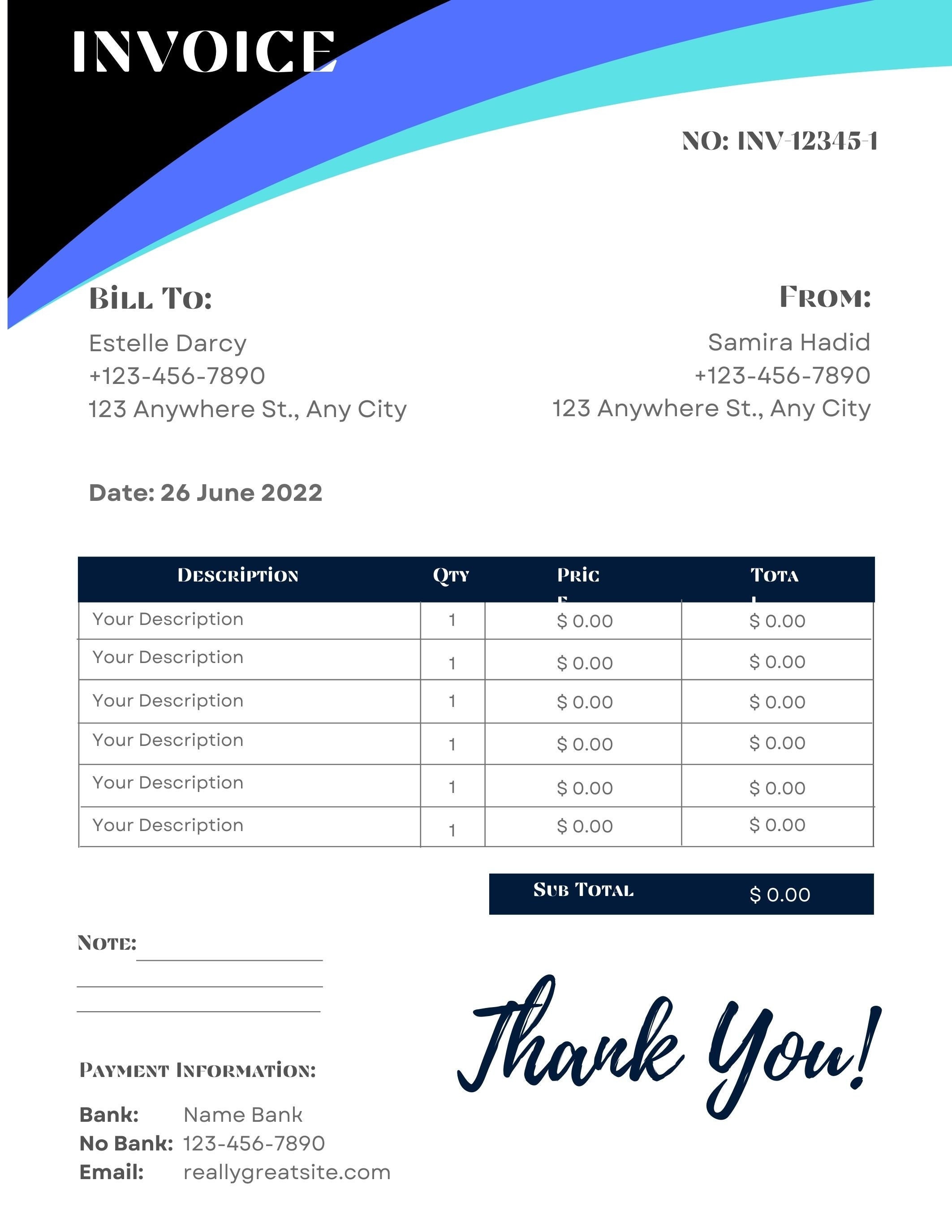 Digital Editable Invoice, Edit in Canva, Business Editable Invoice ...