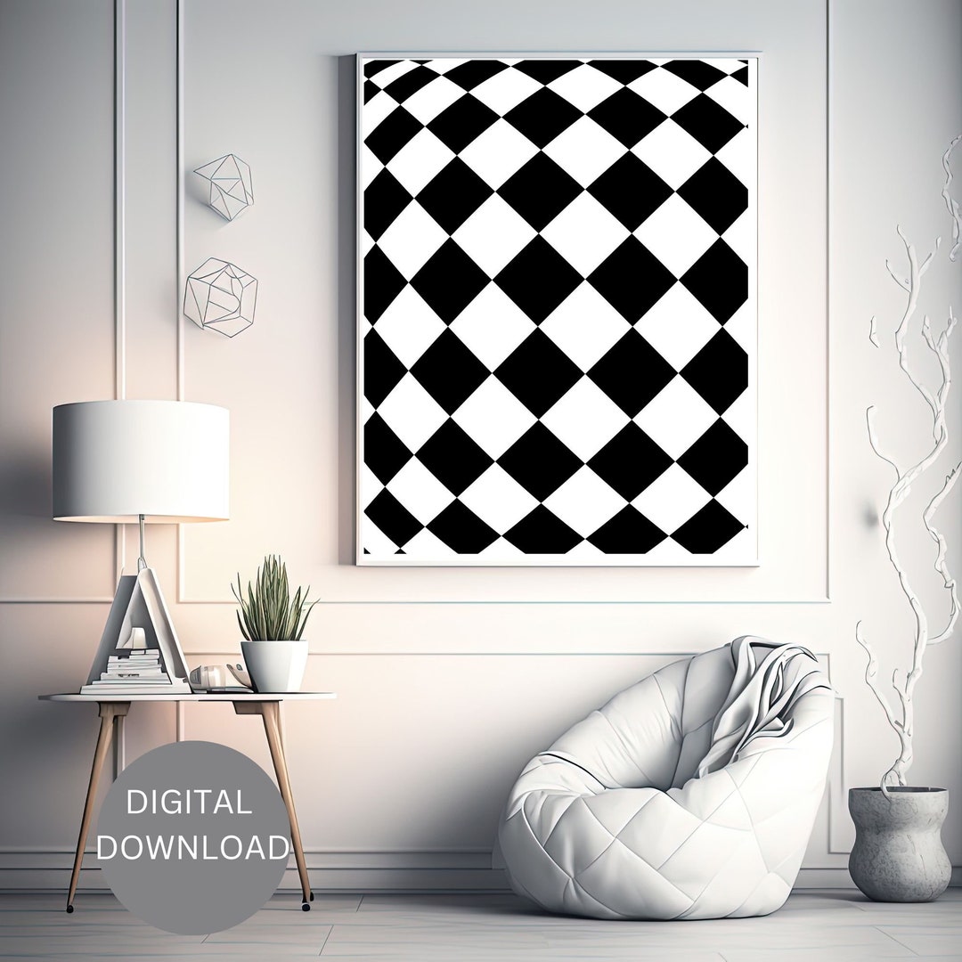 Digital Wall Art With "checker Graphics" , Wall Art for Home Decor ...