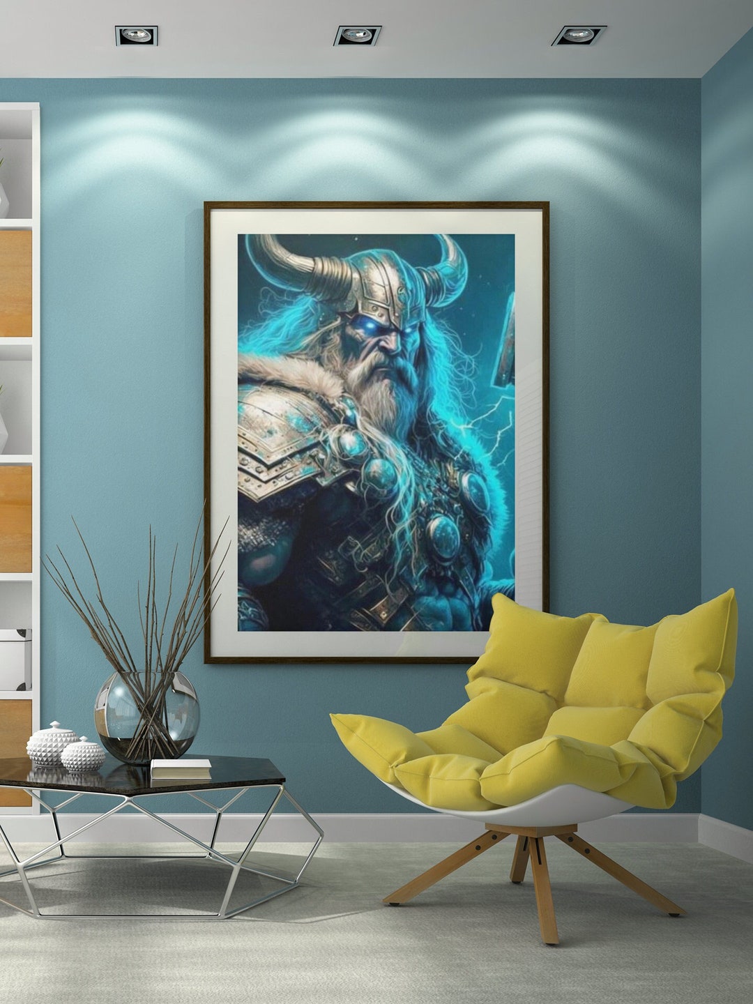 Digital Wall Art With viking Muscle Man , Wall Art Home Decor, Custom ...