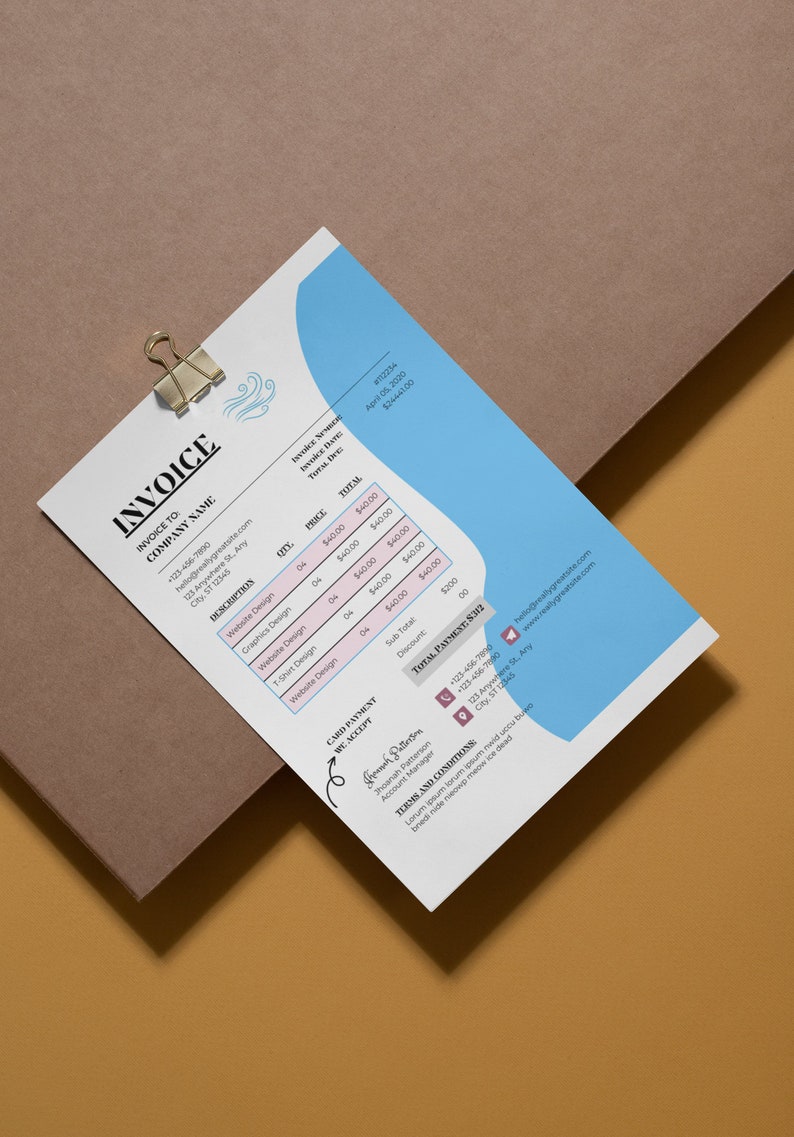Factura editable digital, Editar en Canva, Factura editable empresarial ...