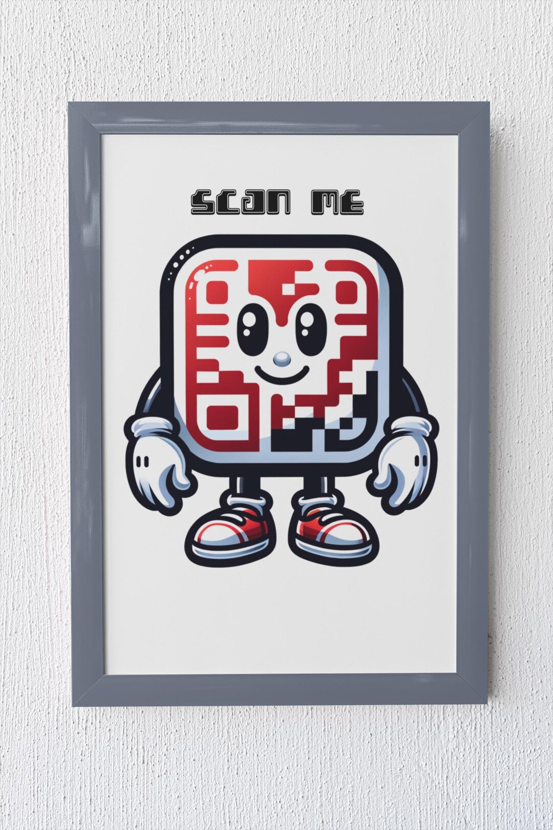 QR Code Scan Me Print, Printable Wall Art, Rick Roll Qr Code, Funny ...