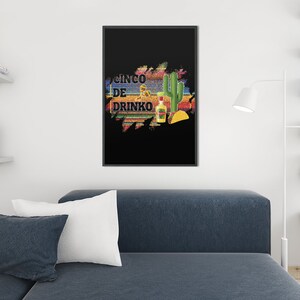 Digital Wall Art With "cinco De Drinko" , Wall Art for Home Decor ...